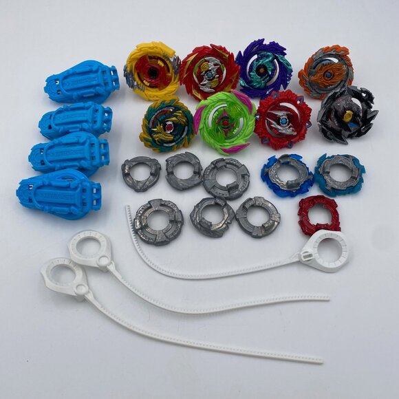 Beyblades | Toys | Beyblade Lot Of 8 Beyblades Mixed Launchers Cords ...